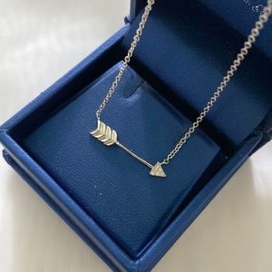 Sterling | Jewelry | Sterling Silver Crystal Embellished Arrow Necklace ...